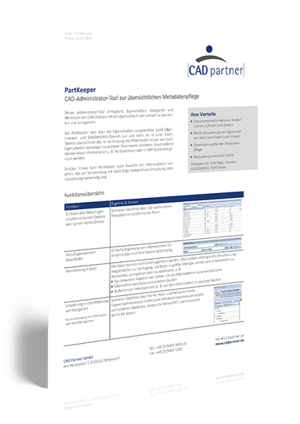 PartKeeper | Metadaten schnell, aber sorgfältig pflegen